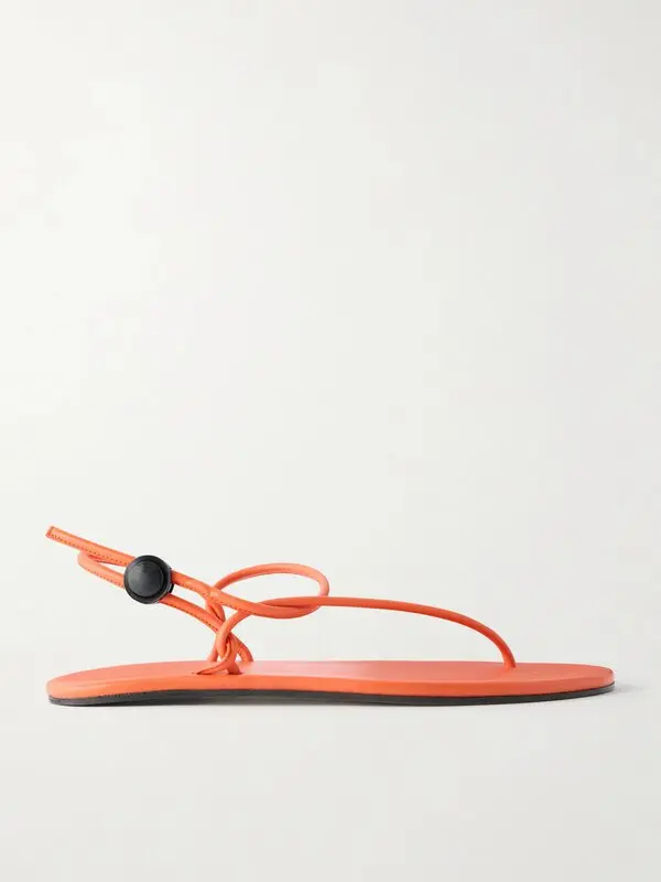 JAMIE HALLER String Theory Leather Thong Sandals - Orange