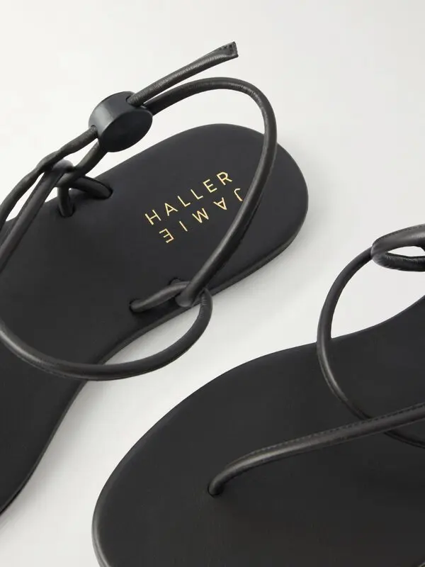 JAMIE HALLER The String Theory Leather Thong Sandals - Black
