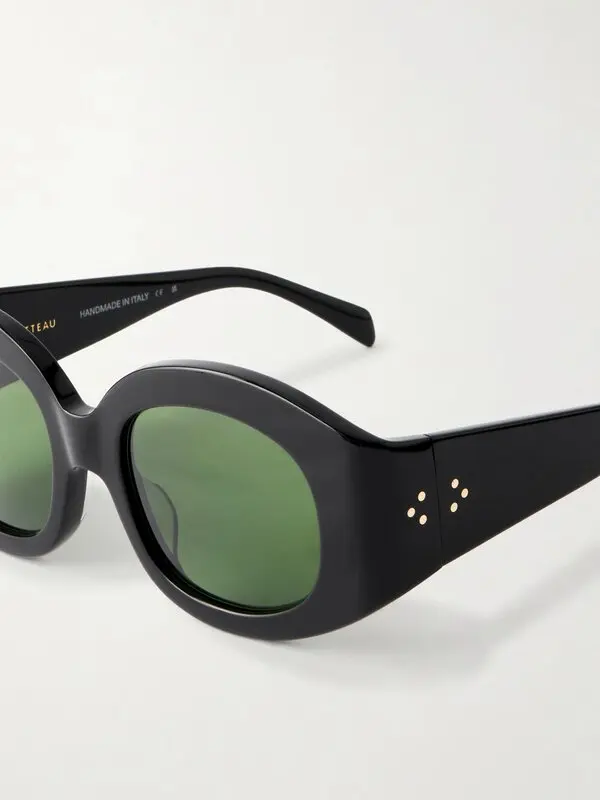 Matteau Eclipse Oversized Round Frame Acetate Sunglasses - Black