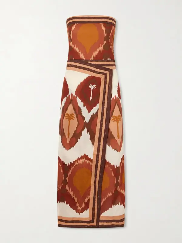 Johanna Ortiz Printed Cotton-poplin Midi Dress - Multi