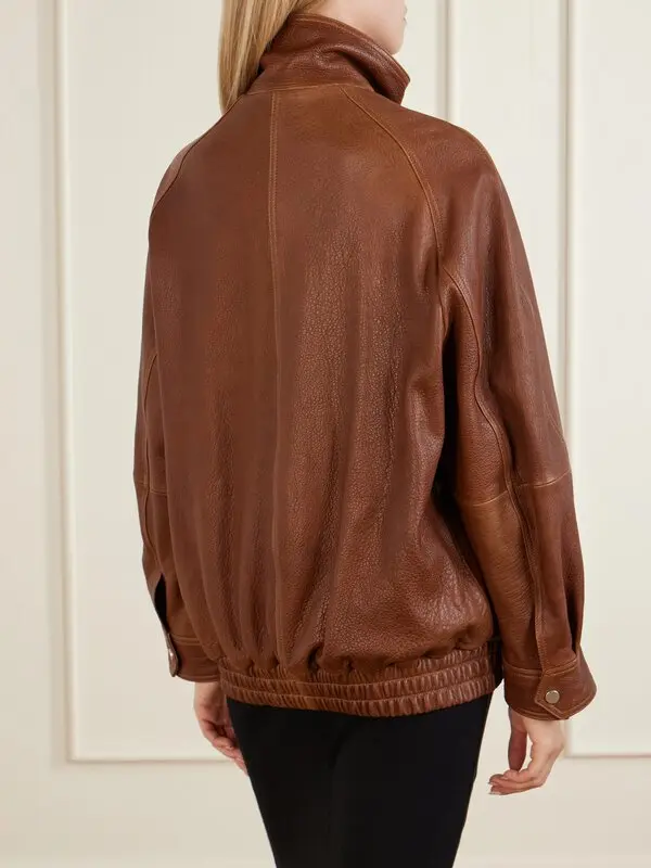 Nour Hammour Ariste Paneled Leather Jacket - Red