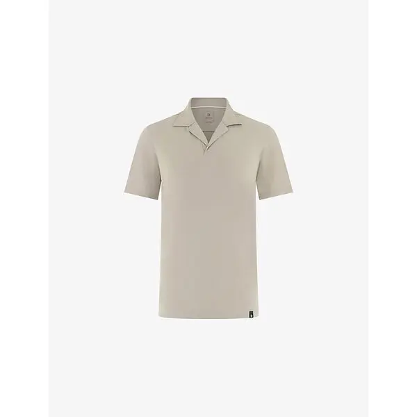 Boggi Milano Camp-collar Regular-fit Lyocell-blend Polo Shirt