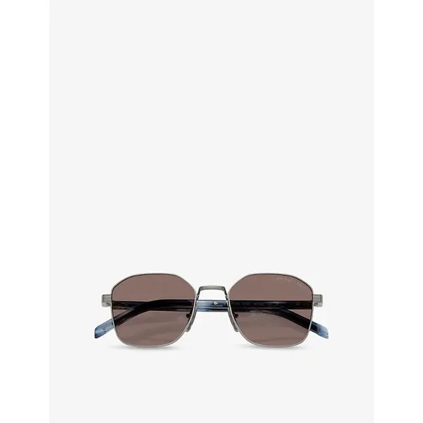 Prada Square Frame Steel Sunglasses - Grey