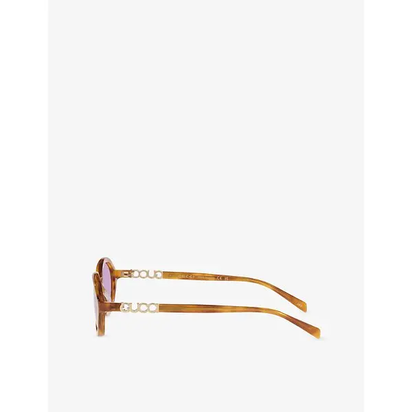 Gucci Oval-frame Acetate Sunglasses