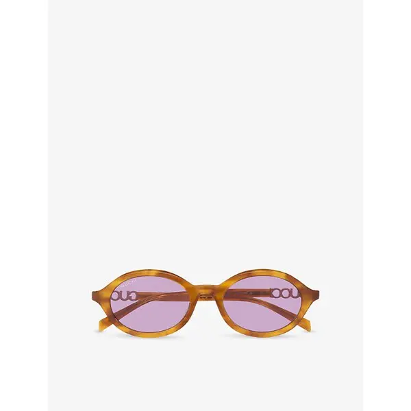 Gucci Oval-frame Acetate Sunglasses
