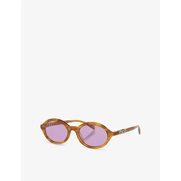 Gucci Oval-frame Acetate Sunglasses