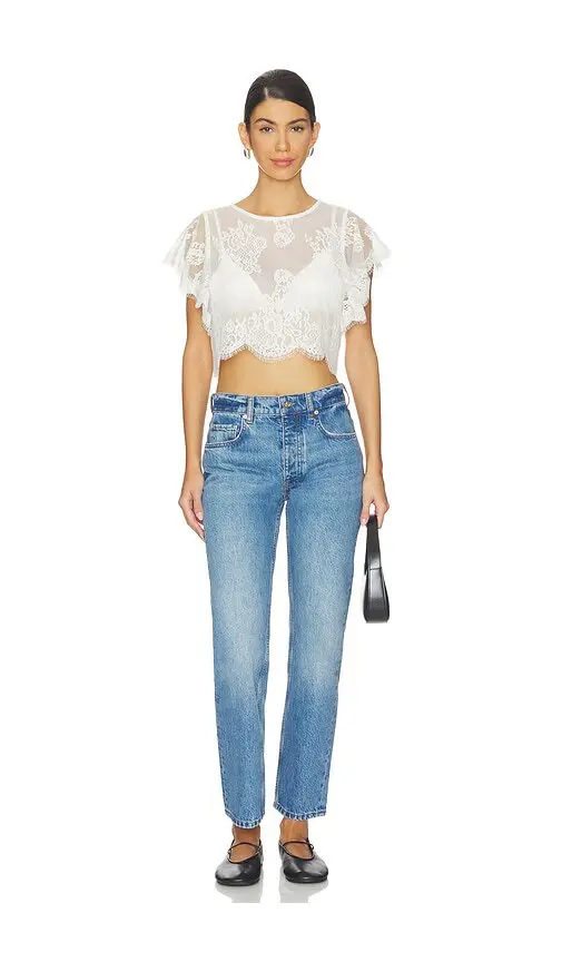 Free People Lunar Ash Lace Top