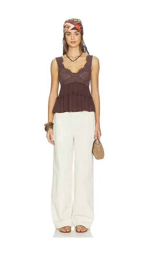 Free People Petal Party Top - Brown