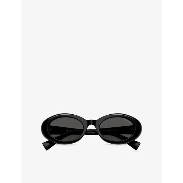 Miu Miu Oval-frame Acetate Sunglasses - Black