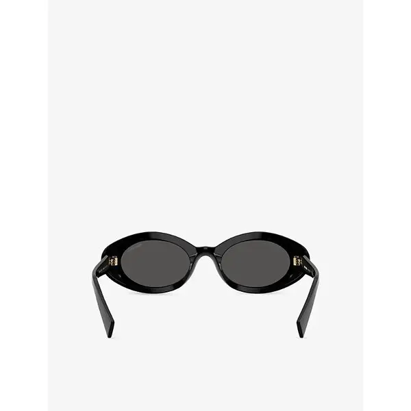 Miu Miu Oval-frame Acetate Sunglasses - Black