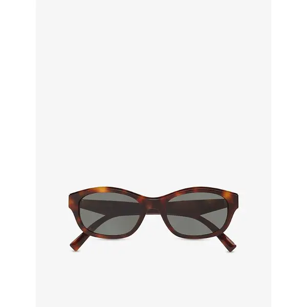 Saint Laurent Rectangle Acetate Sunglasses - Brown