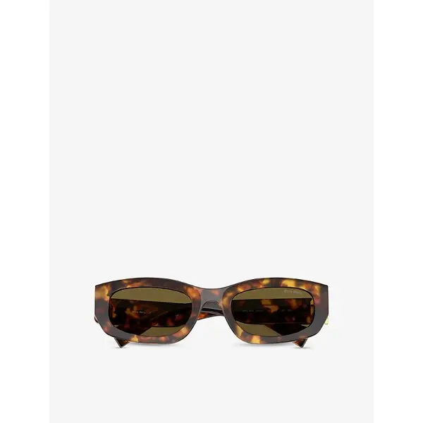 Miu Miu Mu B04s Rectangular-frame Acetate Sunglasses - Brown