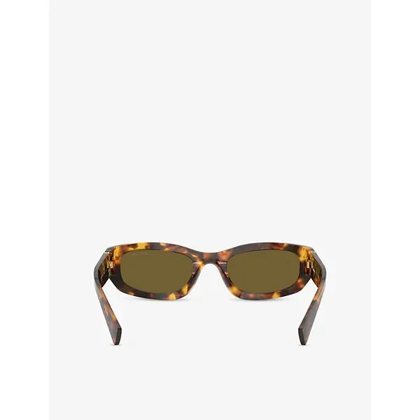 Miu Miu Mu B04s Rectangular-frame Acetate Sunglasses - Brown