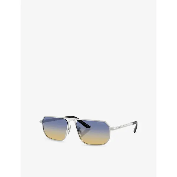 Prada Rectangular Frame Metal Sunglasses