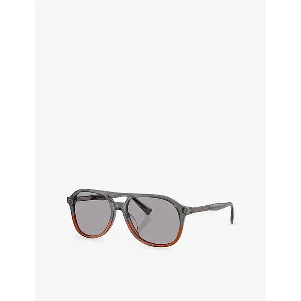 Brunello Cucinelli Pilot-frame Acetate Sunglasses - Black