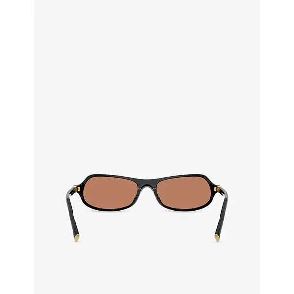 Miu Miu Irregular Frame Acetate Sunglasses - Black