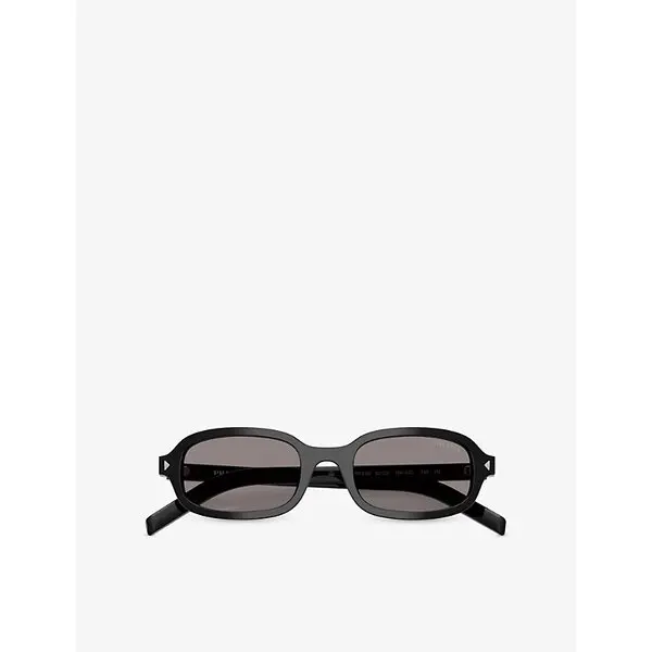 Prada Oval-frame Acetate Sunglasses - Black