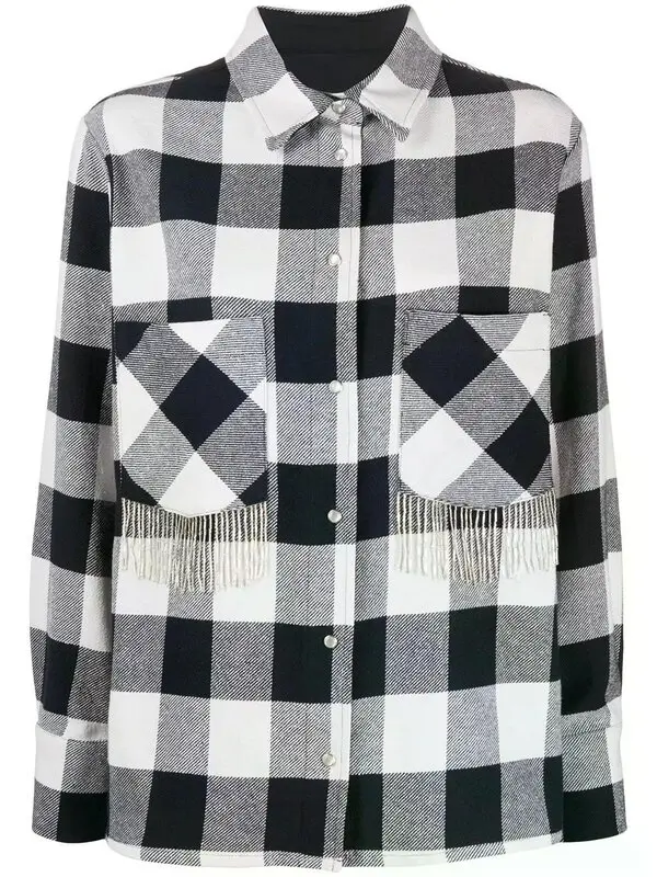 Woolrich Fringed Check Shirt - Blue