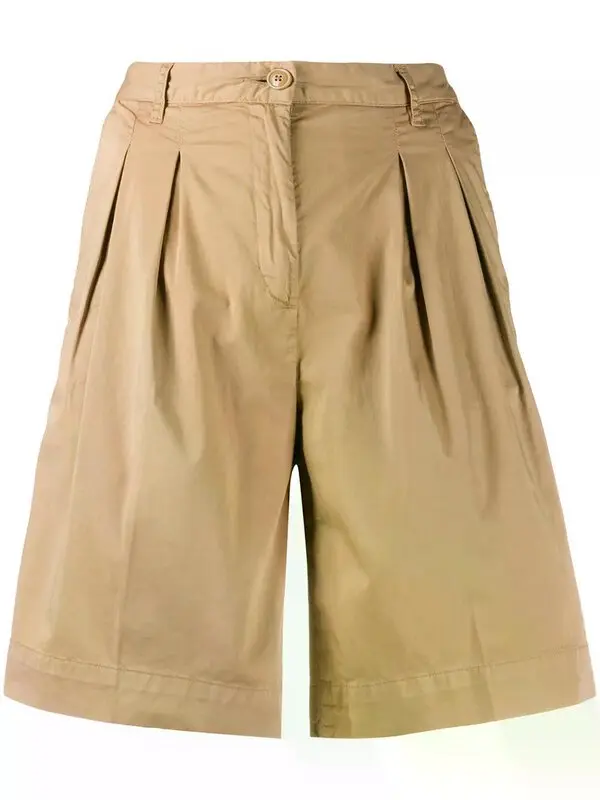 Woolrich Cotton Pleated Wide-leg Shorts