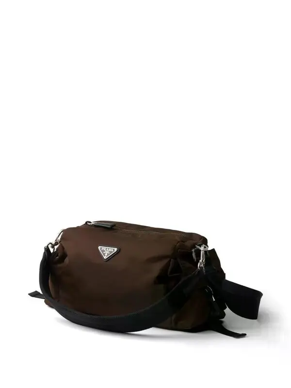 Prada Re-nylon And Leather Hobo Bag - Brown