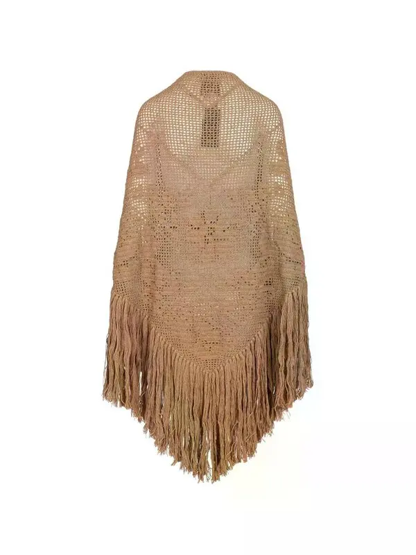 CHIARA IS Peonia Fringe-trimmed Shawl - Brown