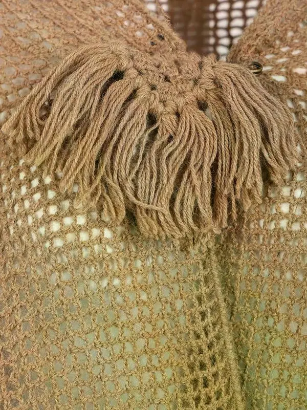 CHIARA IS Peonia Fringe-trimmed Shawl - Brown