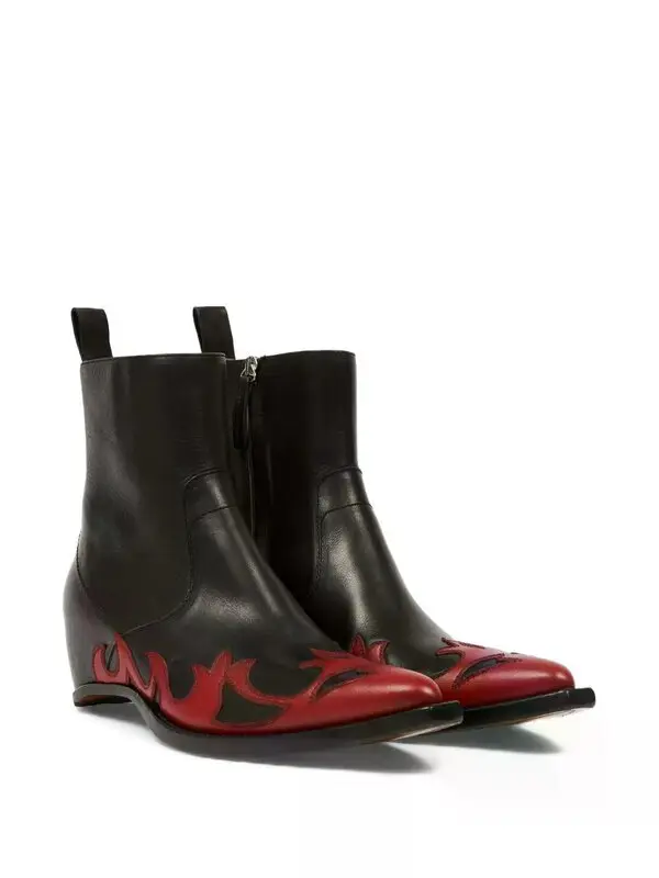 MAISON MARGIELA Heel-less Western Flames Boots - Black