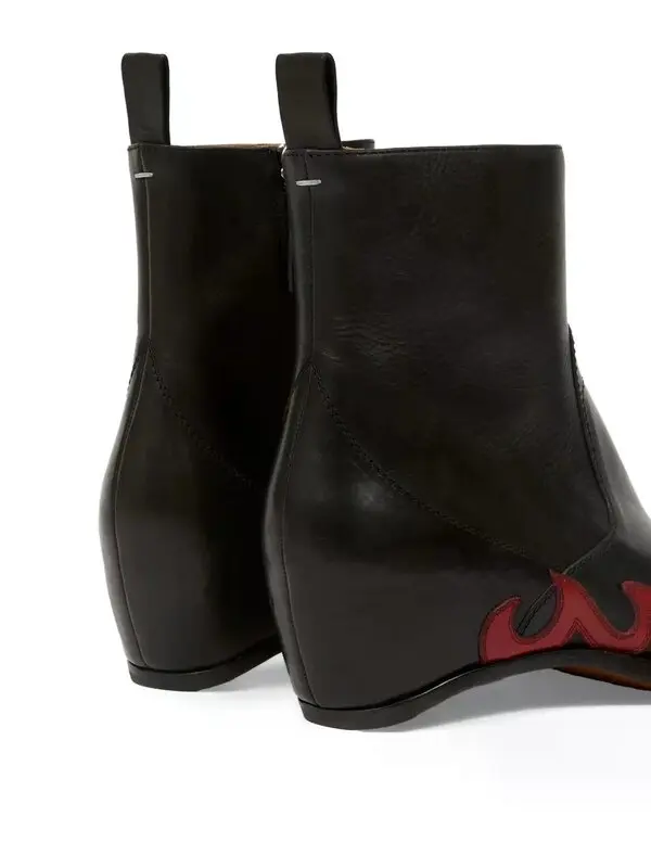 MAISON MARGIELA Heel-less Western Flames Boots - Black