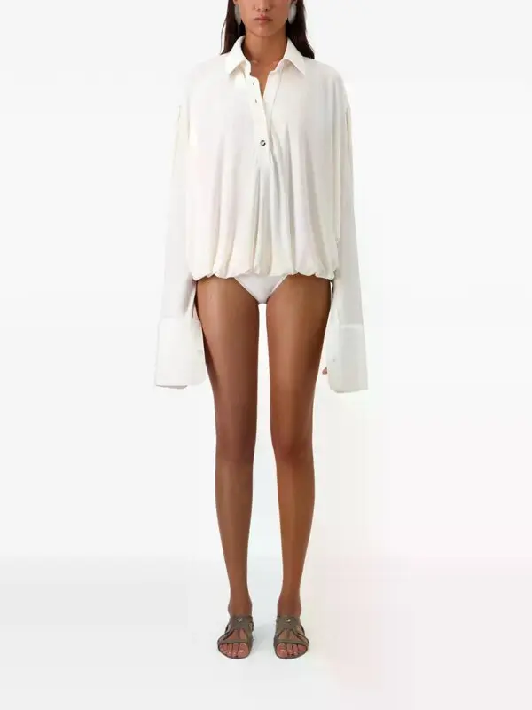 Coperni Draped Boxy Bodysuit - Neutrals