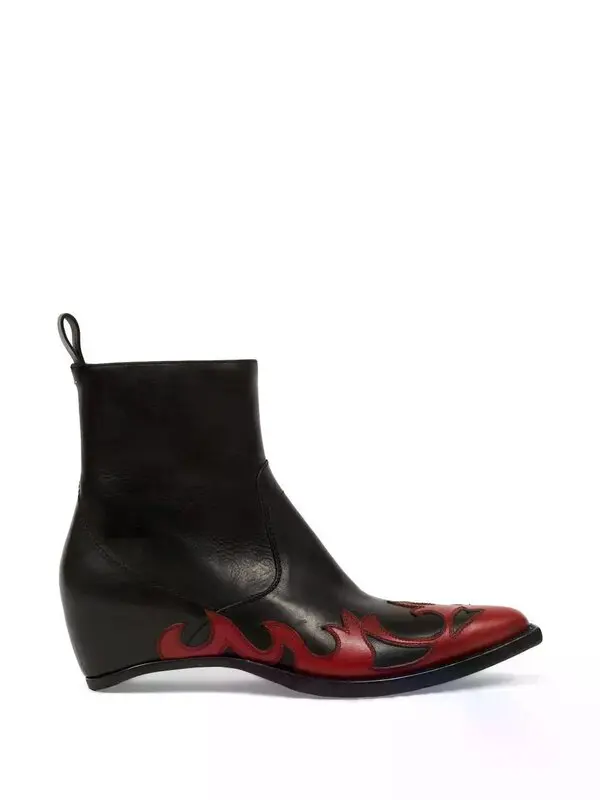 MAISON MARGIELA Heelless Western Flames Boots - Black