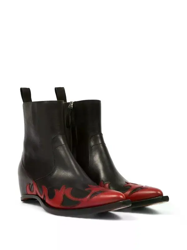 MAISON MARGIELA Heelless Western Flames Boots - Black