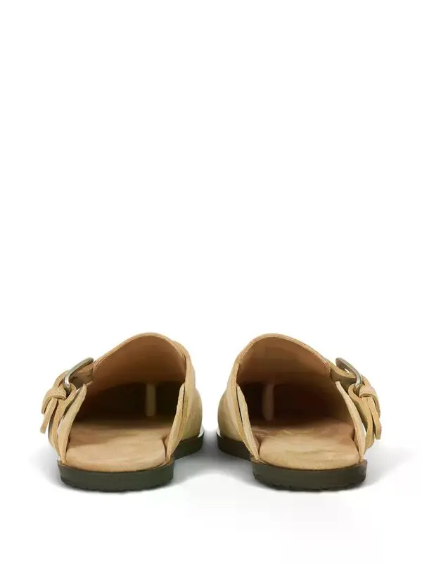 MAISON MARGIELA Tabi Suede Buckle Mules - Neutrals