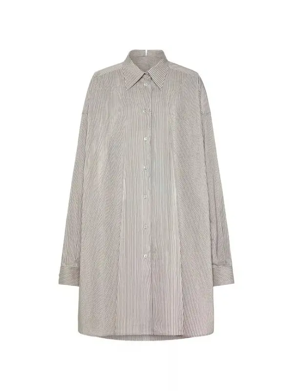 MAISON MARGIELA Oversized Pinstriped Shirt - Brown
