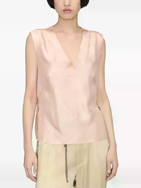 MAISON MARGIELA V-neck Sleeveless Top With Raw-cut Hem
