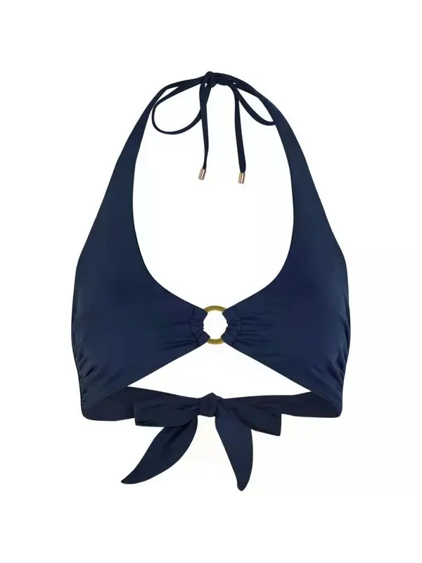 AWAY THAT DAY Ring Detail Halterneck Bikini Top - Blue