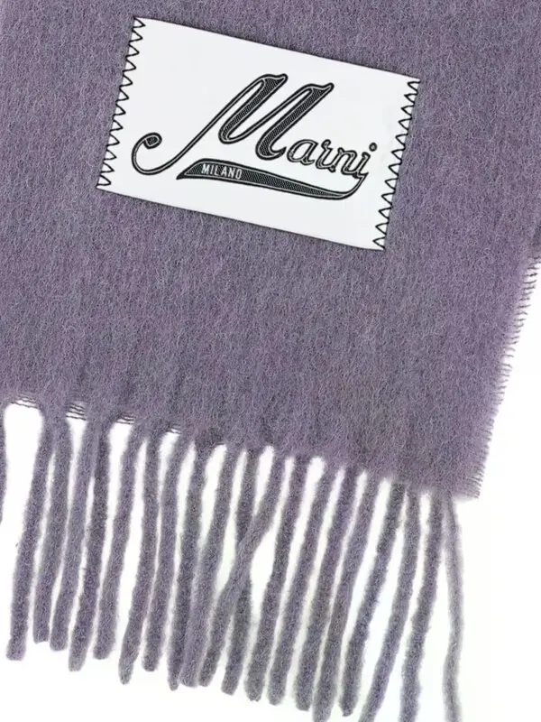 Marni Brushed Fringed Scarf - Blue