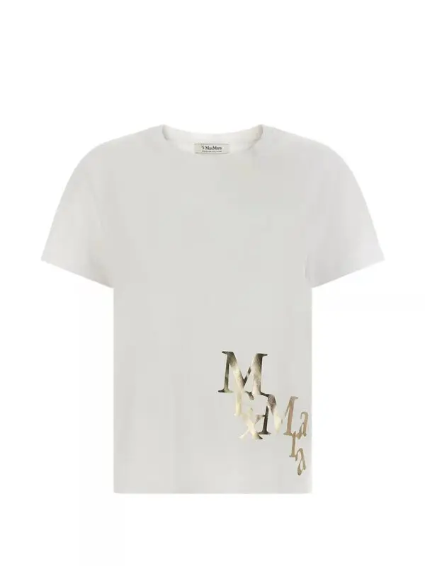 Max Mara Edile Logo-print Cotton T-shirt - Neutrals