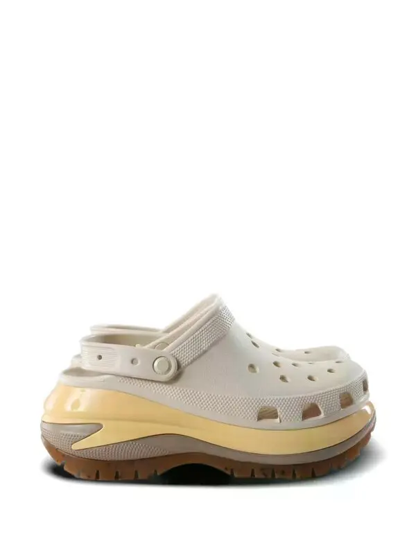 CROCS Mega Crush Perforated Mules - Neutrals