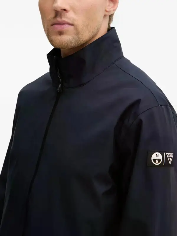 Guess Zip-up Jacket With Logo Patch