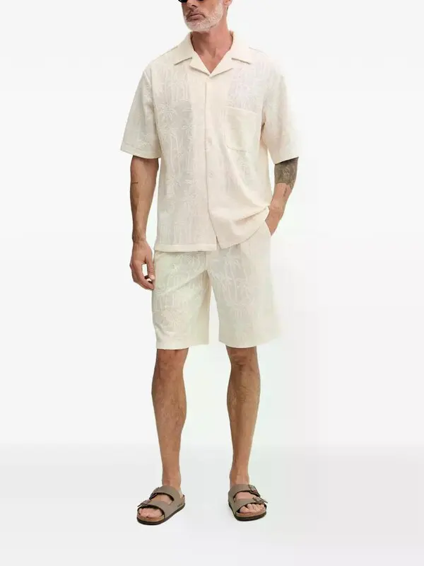 Guess Cream Palm Tree Detail Shorts