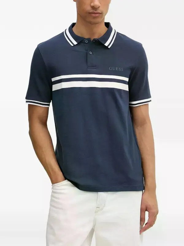 Guess Striped-detail Polo Shirt