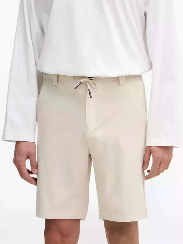 Guess Logo Patch Drawstring Shorts - Neutrals