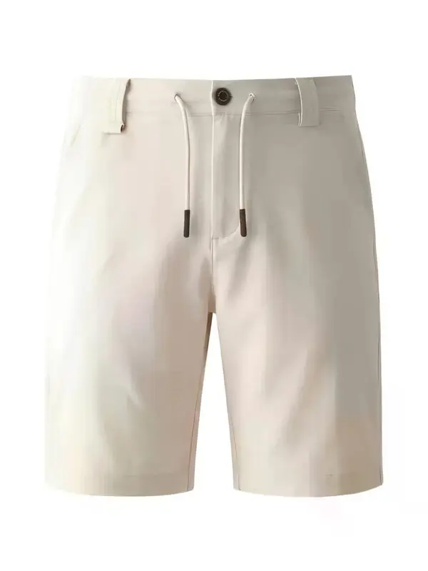 Guess Logo Patch Drawstring Shorts - Neutrals