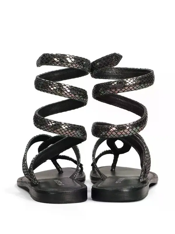 FUSION Snake-effect Wrap-around Sandals