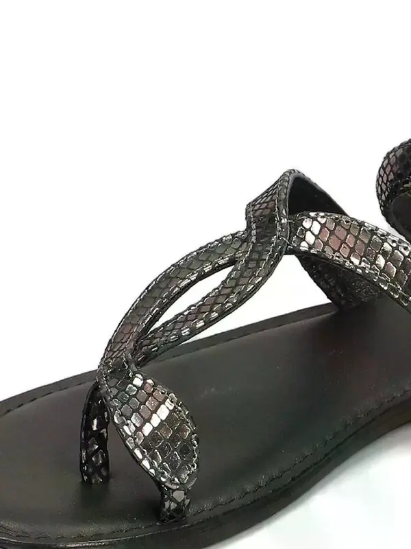 FUSION Snake-effect Wrap-around Sandals