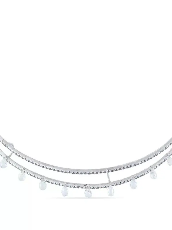 AARON BASHA 18k White Gold Diamond Choker Necklace - Silver
