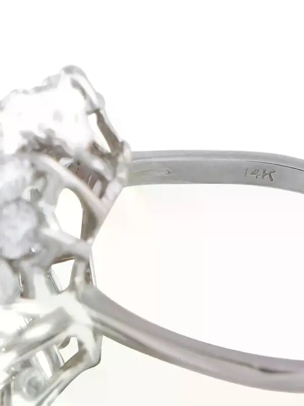LB EXCLUSIVE 14k White Gold Blue Zircon And Diamond Ring