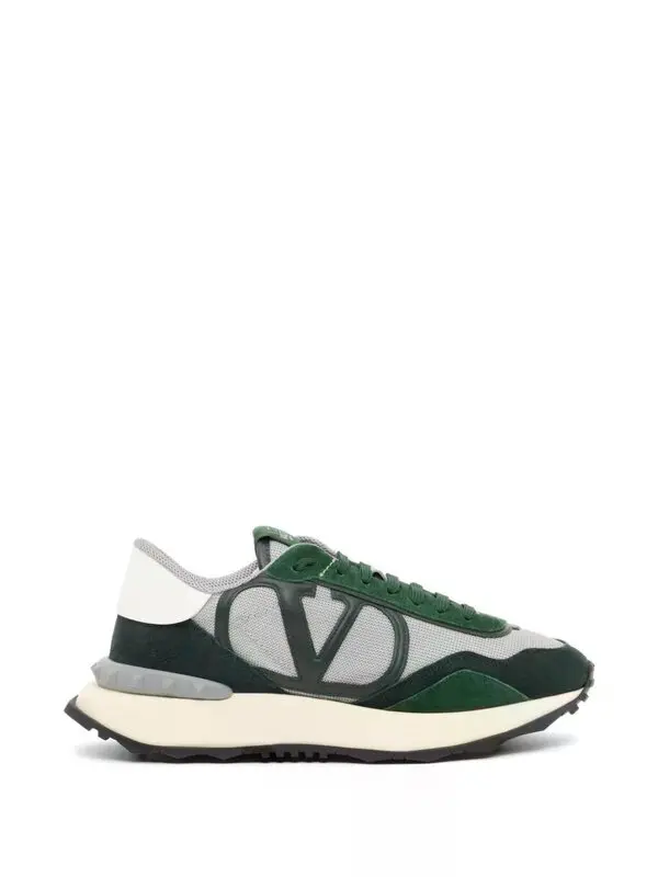 Valentino Garavani Netrunner Fabric And Suede Trainers - Green