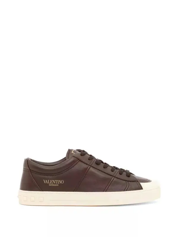 Valentino Garavani Cityplanet Calfskin Sneakers - Brown