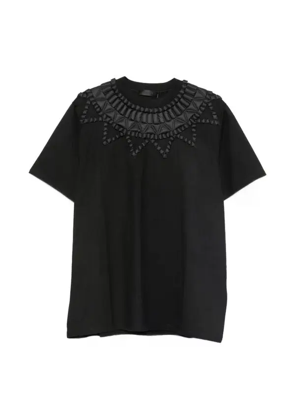 RAXXY Quilted Detail Crewneck T-shirt - Black